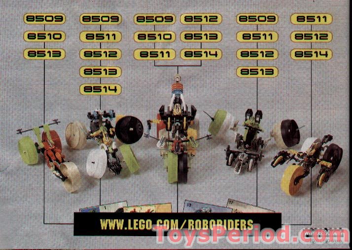 LEGO 8510 Lava Instructions and Parts List