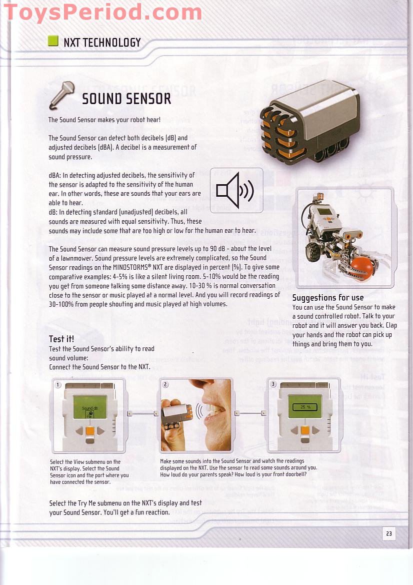 LEGO 8527 LEGO Mindstorms NXT Instructions and Parts List