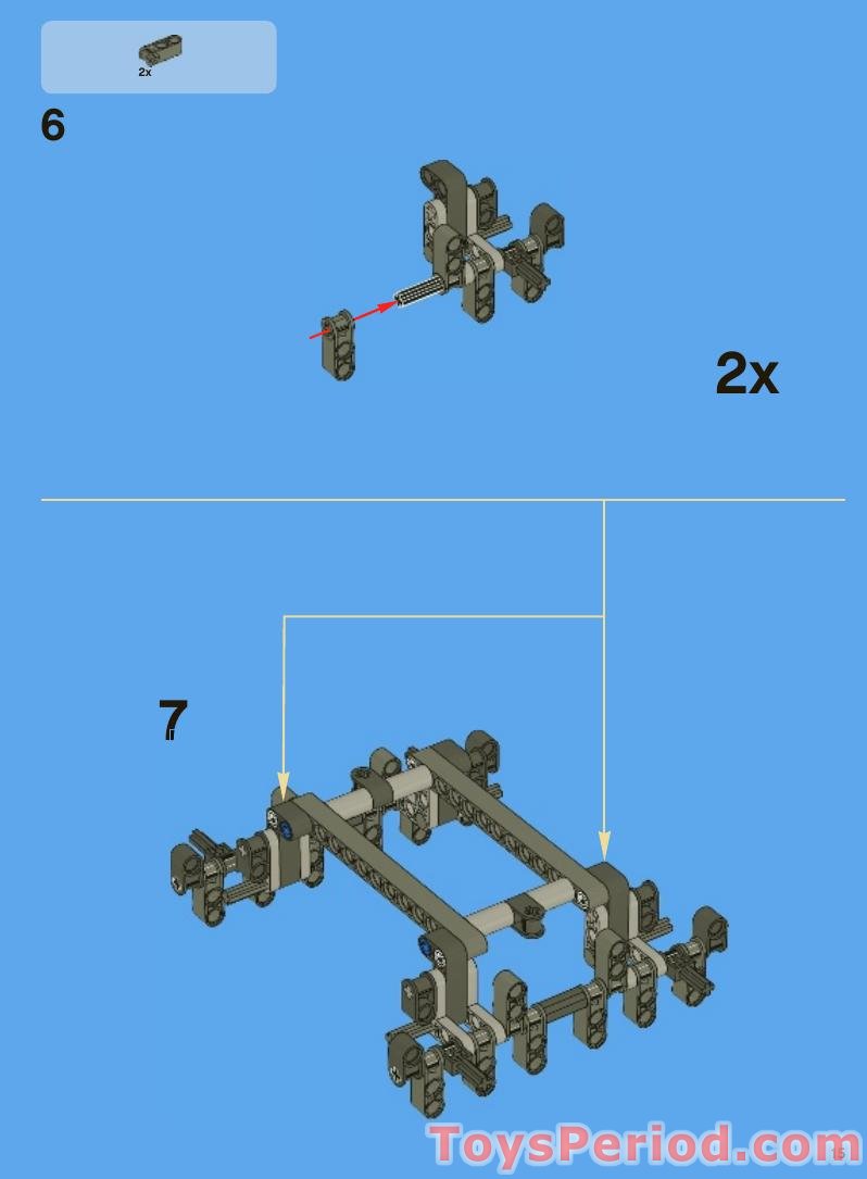 LEGO 8043 Motorized Excavator Instructions and Parts List