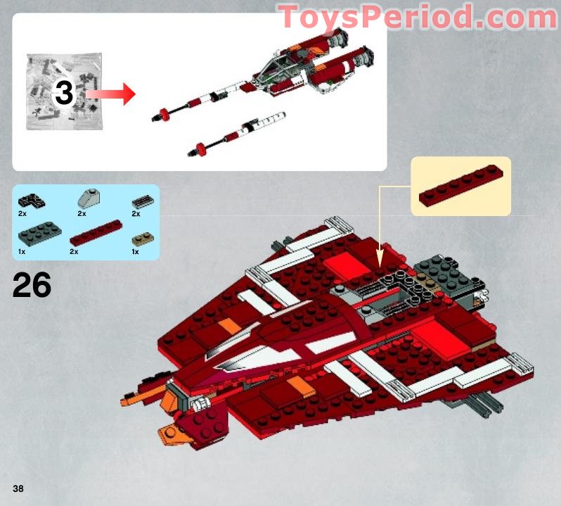 LEGO 9497 Republic Striker-class Starfighter Instructions and Parts List