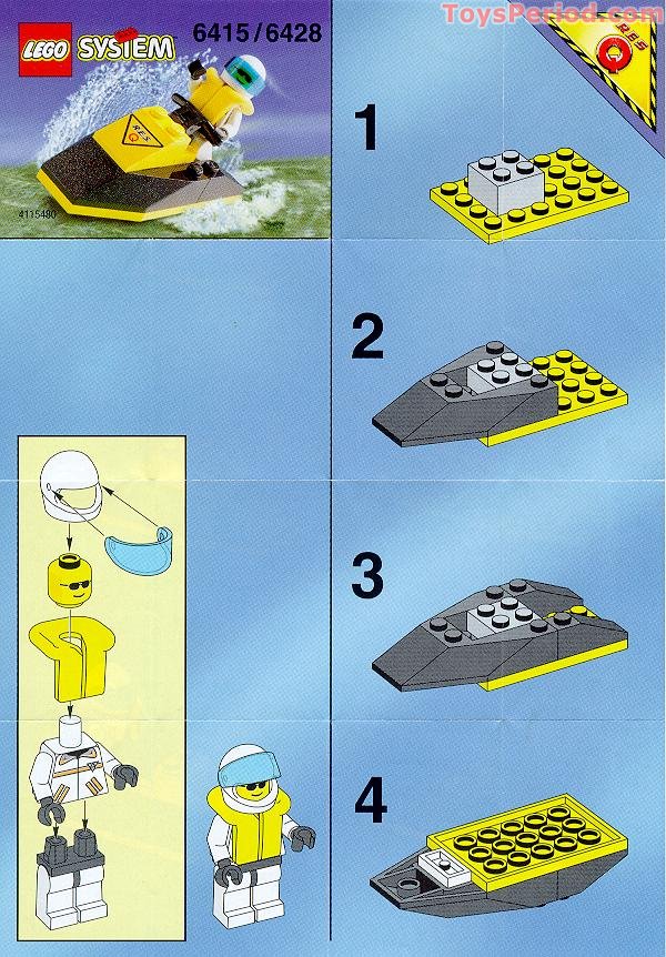LEGO 6415 Res-Q Jet Ski Instructions and Parts List