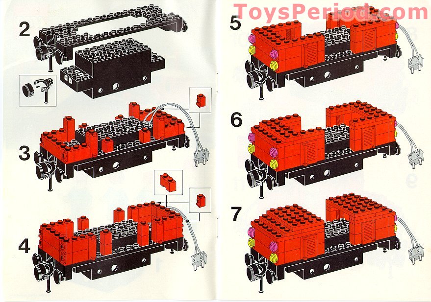 LEGO 7720 Diesel Freight Train Set, Battery Instructions and Parts List