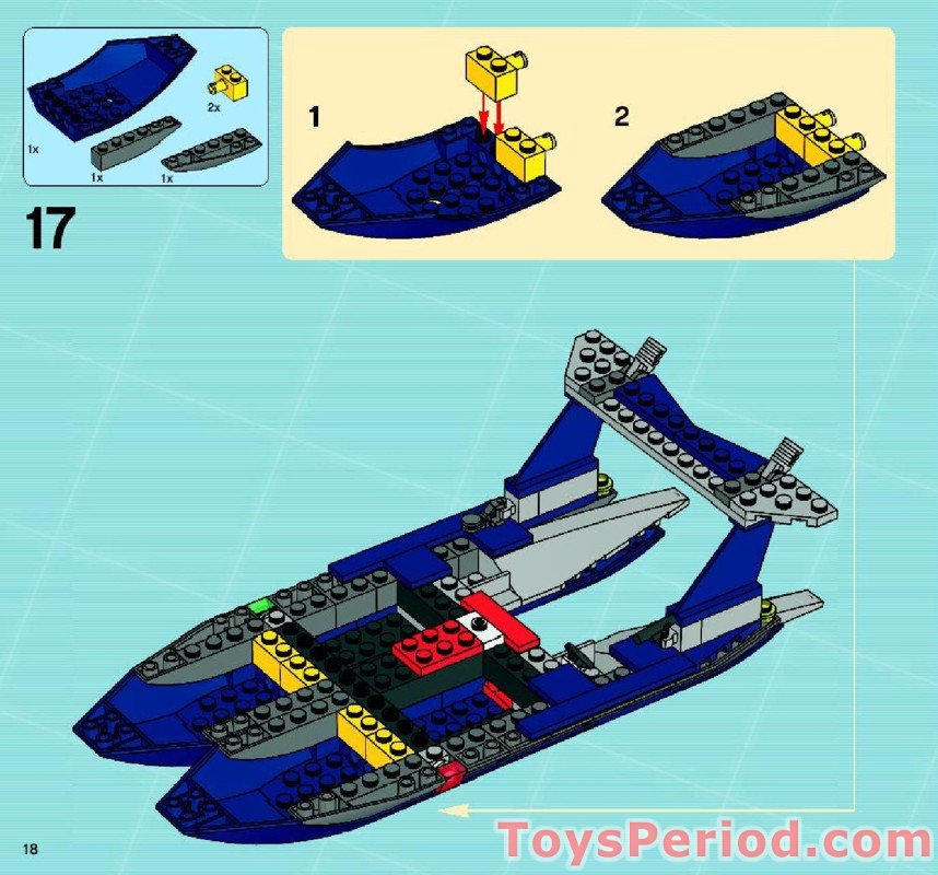 LEGO 8633 Mission 4: Speedboat Rescue Instructions and Parts List