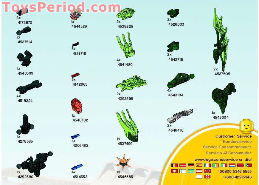 LEGO 8980 Gresh Instructions and Parts List