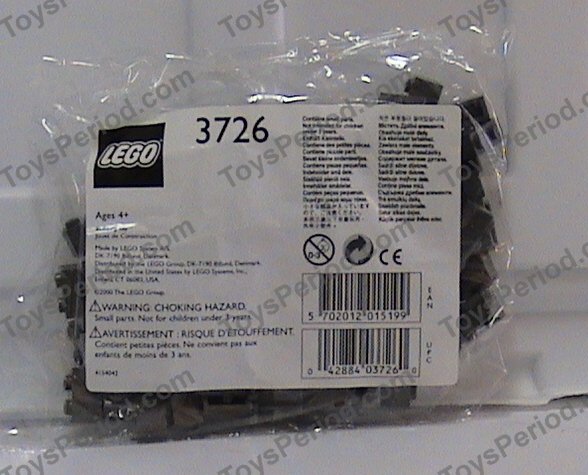 LEGO 3726 1x2 Dark Gray Bricks Set Parts List