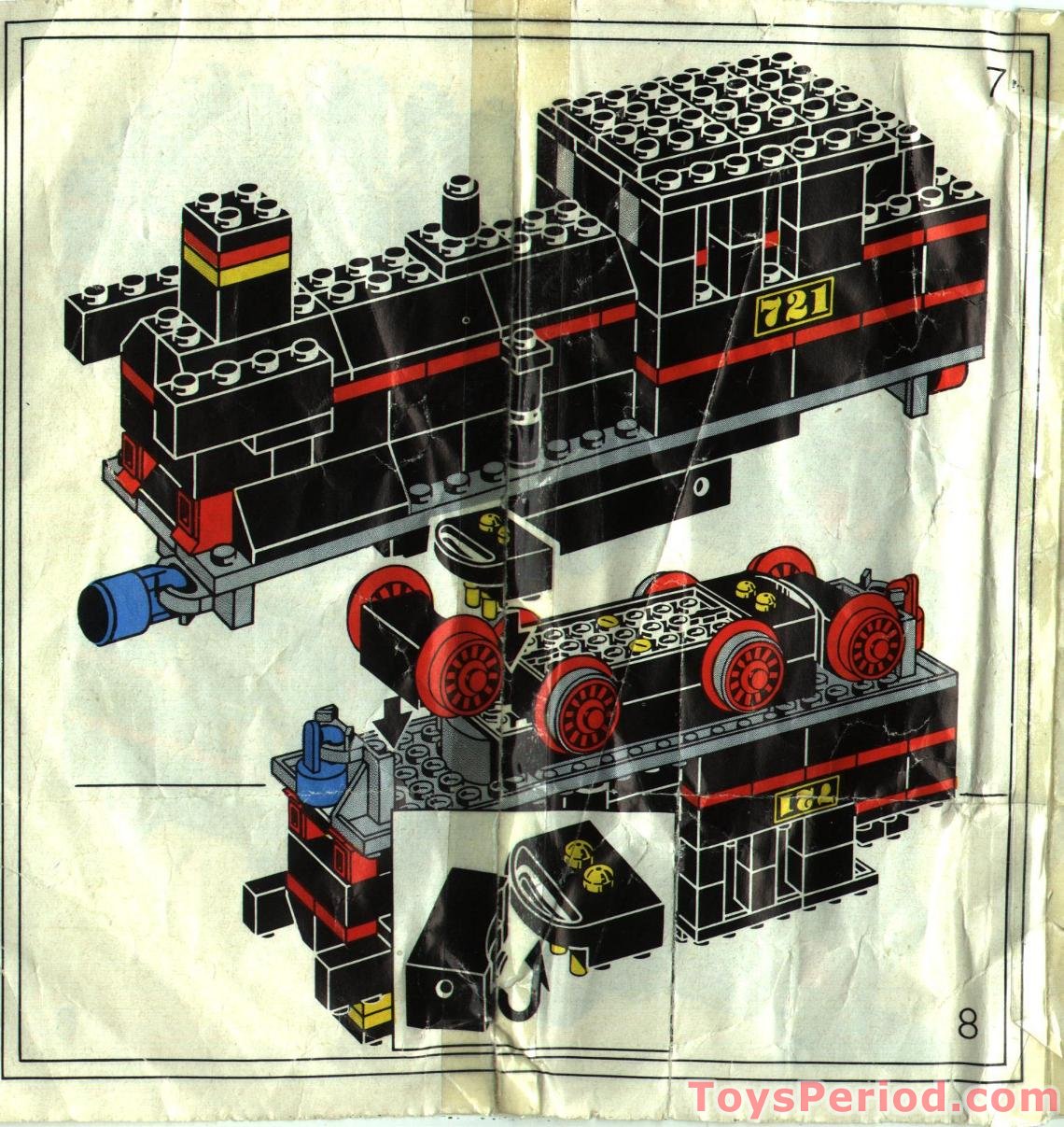 LEGO 721 Steam Locomotive Instructions and Parts List