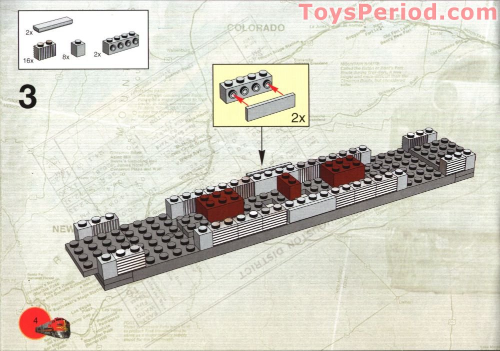 LEGO 10025 Santa Fe Cars - Set I, Mail or Baggage Car Instructions and ...