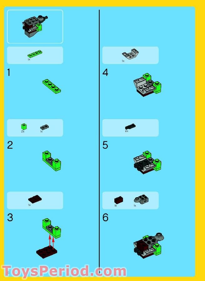 LEGO 4998 Stegosaurus Instructions and Parts List
