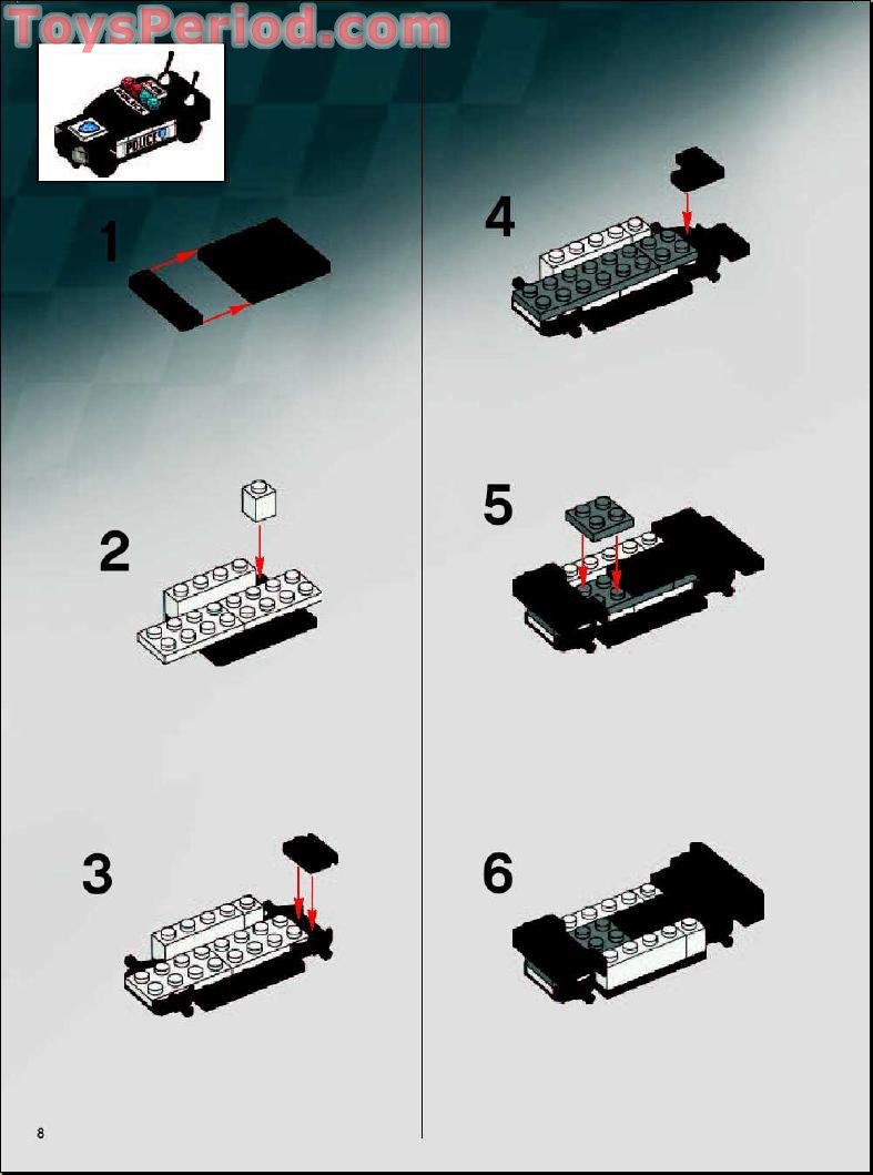 LEGO 8681 Tuner Garage Instructions and Parts List