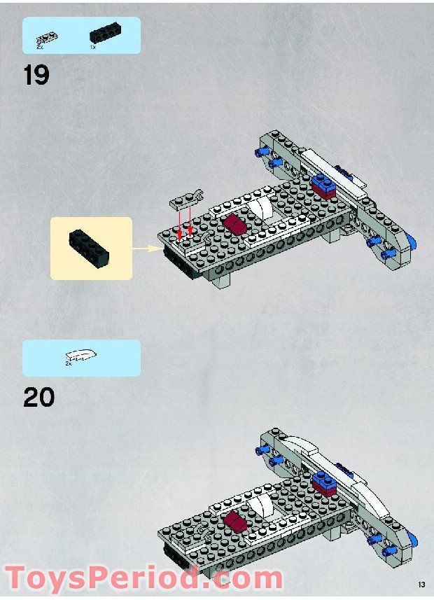 LEGO 8019 Republic Attack Shuttle Instructions and Parts List
