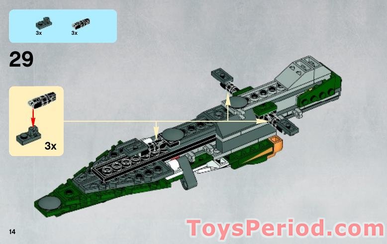 LEGO 9498 Saesee Tiin's Jedi Starfighter Instructions and Parts List
