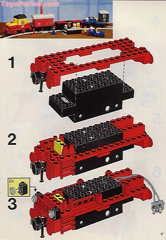 LEGO 7722 Steam Cargo Train, Battery Instructions and Parts List