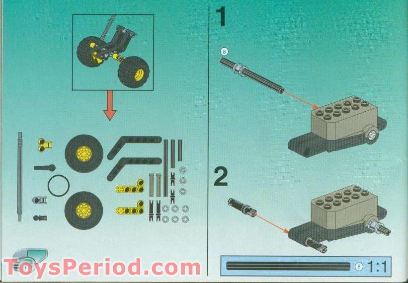 LEGO 8240 Slammer Stunt Bike Instructions and Parts List