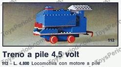 LEGO 112-2 Locomotive with Motor Instructions and Parts List