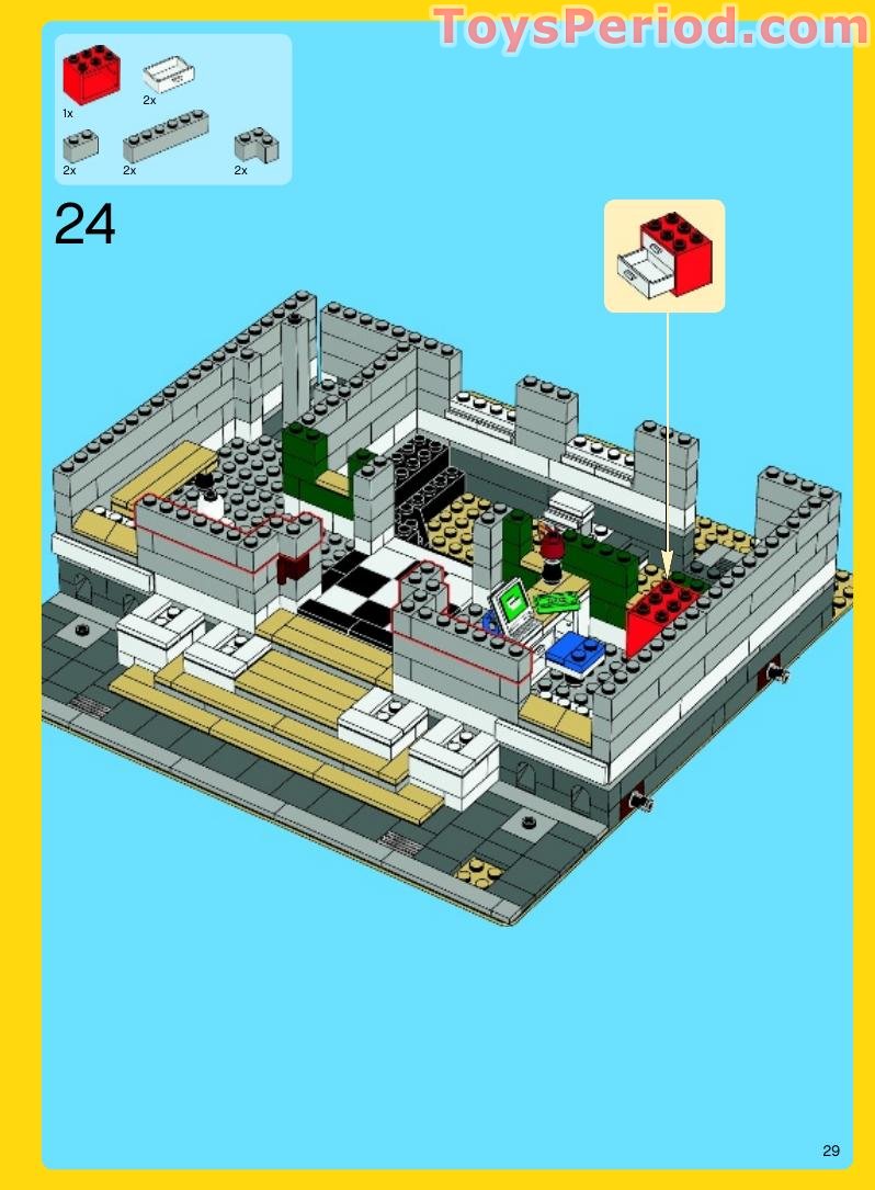 LEGO 10224 Town Hall Instructions and Parts List