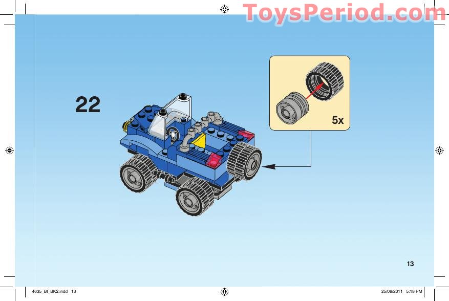 LEGO 4635 Fun with Vehicles Instructions and Parts List