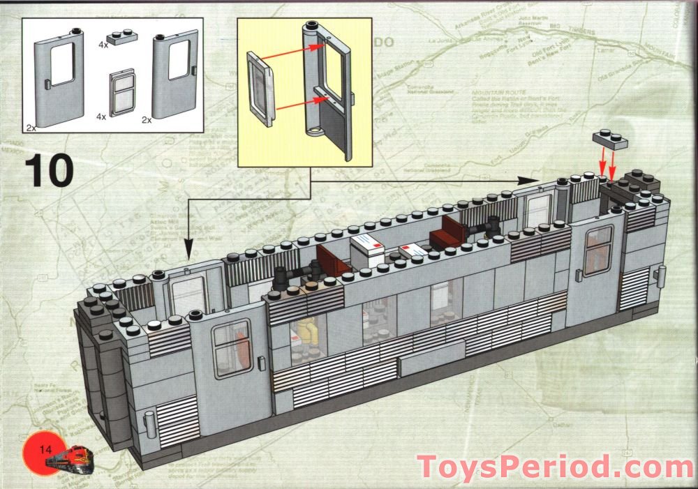 LEGO 10025 Santa Fe Cars - Set I, Mail or Baggage Car Instructions and ...
