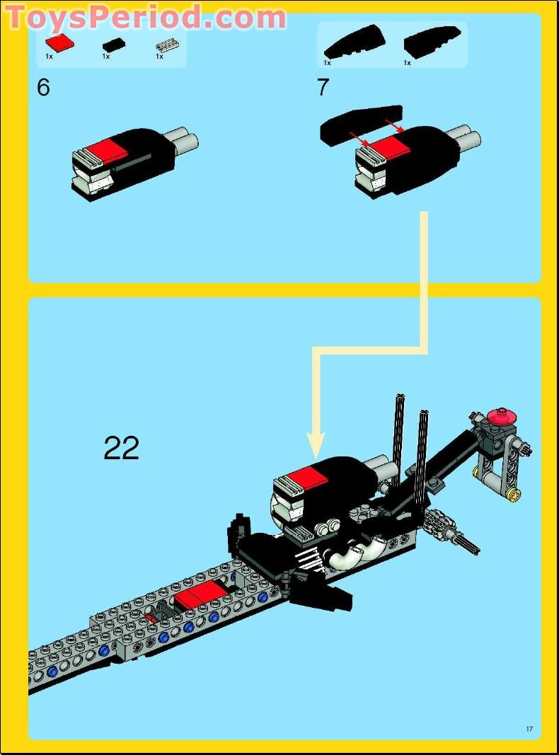 LEGO 4896 Roaring Roadster Instructions and Parts List