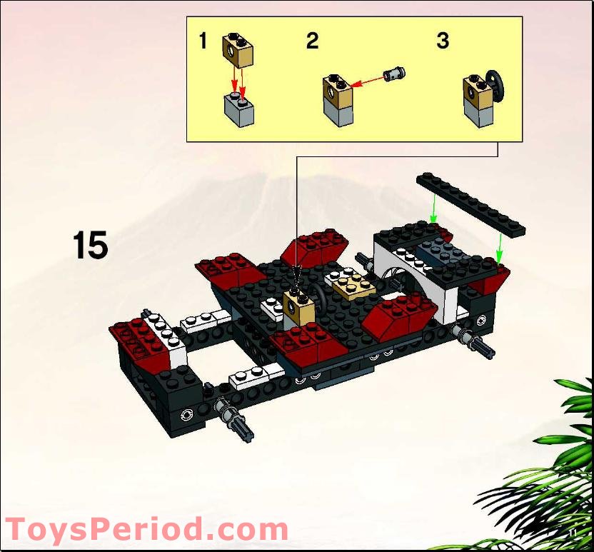 LEGO 7296 Dino 4wd Trapper Instructions and Parts List