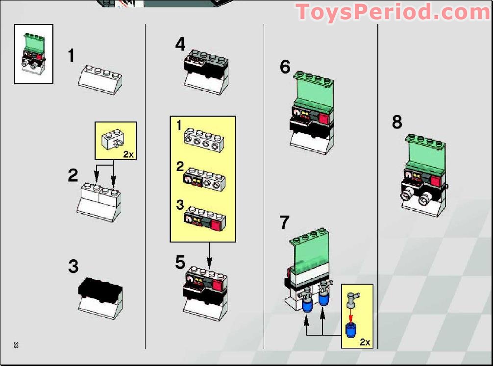 LEGO 8681 Tuner Garage Instructions and Parts List