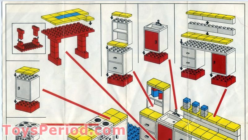 LEGO 261-4 Complete Kitchen Set Instructions and Parts List