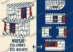 LEGO 212-1 Small House Set, Left Instructions and Parts List