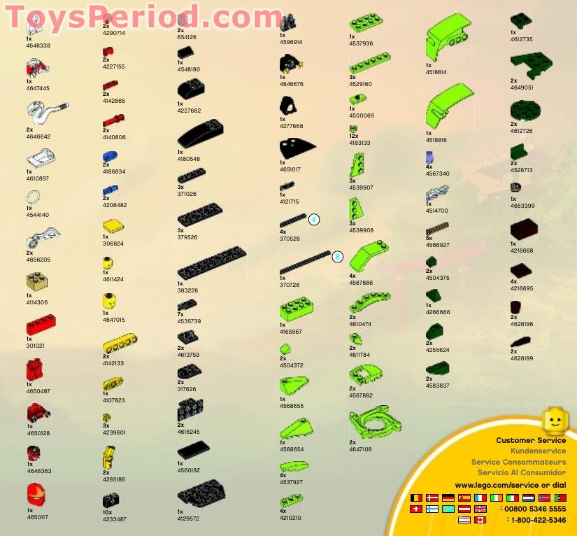 LEGO 9443 Rattlecopter Instructions and Parts List