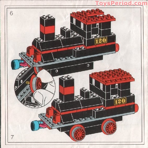 LEGO 120-1 Complete Freight Train Set with Tipper Trucks Instructions ...