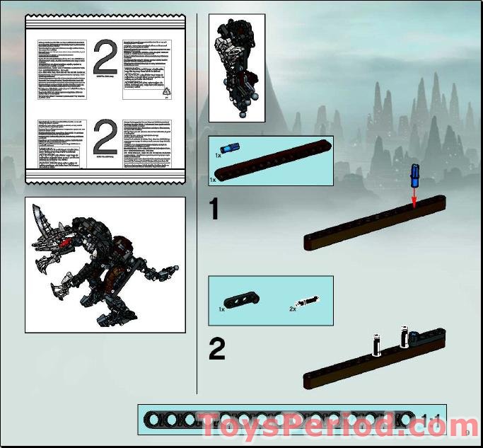 LEGO 8811 Toa Lhikan and Kikanalo Instructions and Parts List