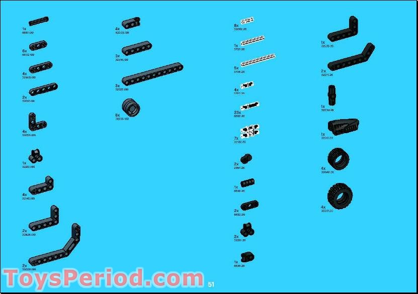 LEGO 8433 Cool Movers Instructions and Parts List