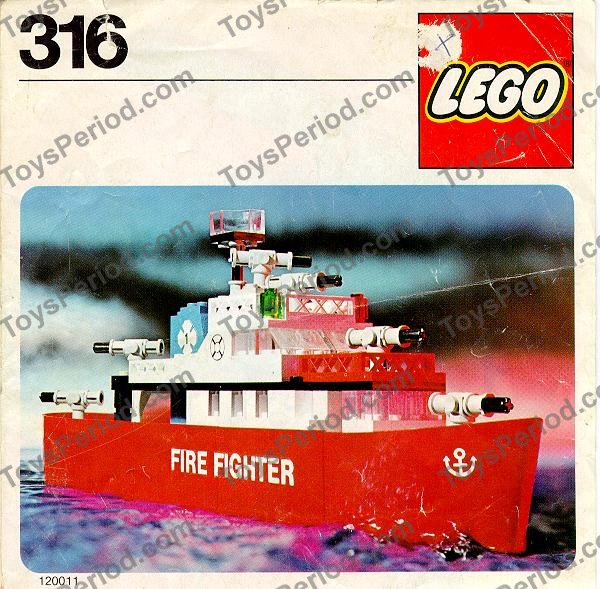 LEGO 316-1 Fire Fighter Boat Instructions and Parts List