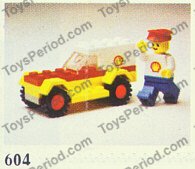 LEGO 604-1 Shell Service Car Instructions and Parts List