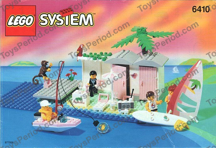 Town Theme Sets - LEGO 6410 Cabana Beach Vintage 1994 Paradisa Seaside ...