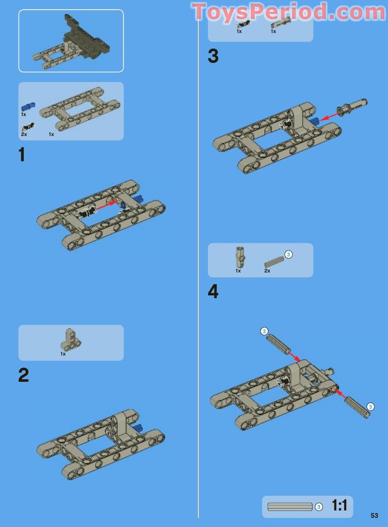 LEGO 8043 Motorized Excavator Instructions and Parts List