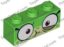 LEGO Sets with Part 3622pb079 Brick 1 x 3 with Cat Face Wide Eyes and ...