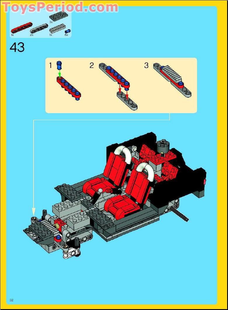 LEGO 4896 Roaring Roadster Instructions and Parts List
