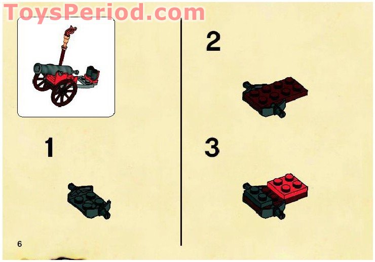 LEGO 6239 Cannon Battle Instructions and Parts List