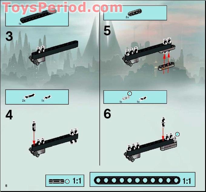 LEGO 8621 Turaga Dume and Nivawk Instructions and Parts List