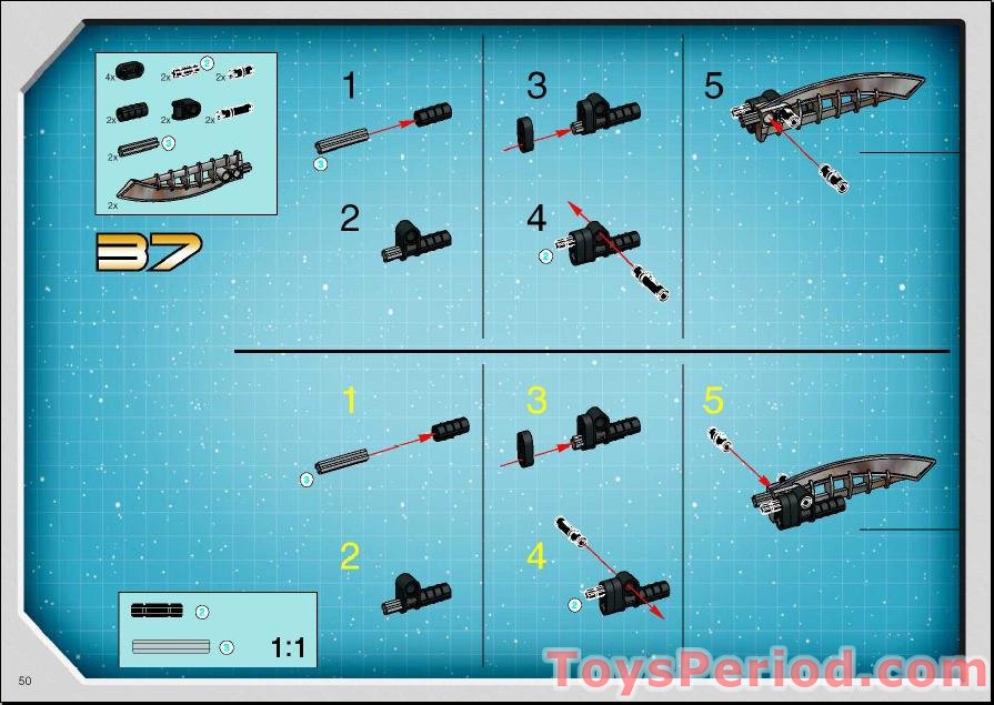 LEGO 4481 Technic Hailfire Droid Instructions and Parts List