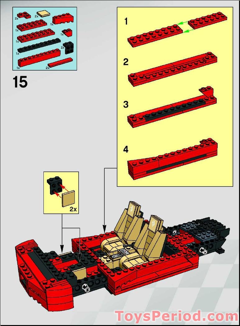 LEGO 8671 Ferrari 430 Spider 1:17 Instructions and Parts List