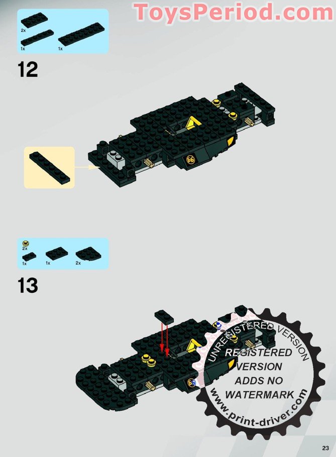 LEGO 8161 Grand Prix Instructions and Parts List