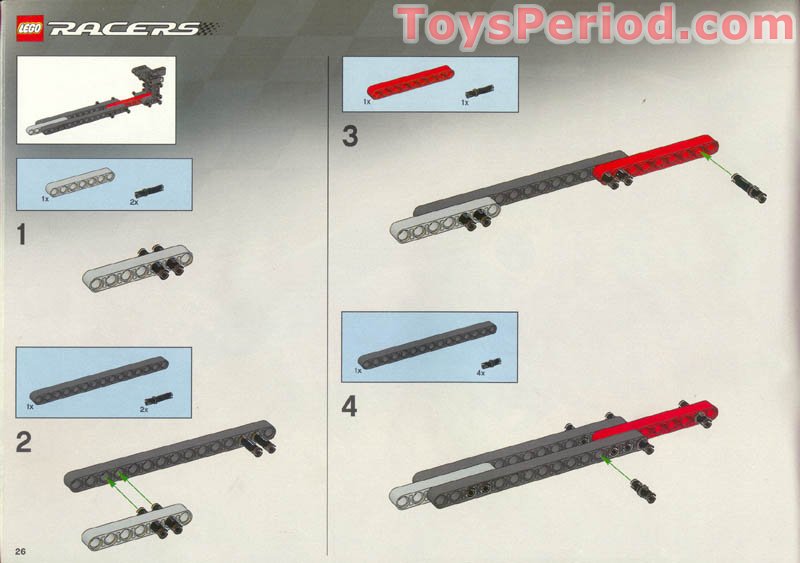 LEGO 8386 Ferrari F1 Racer 1:10 Instructions and Parts List