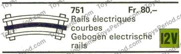 LEGO 751-1 8 Curved 12v Conducting Rails Set Parts List