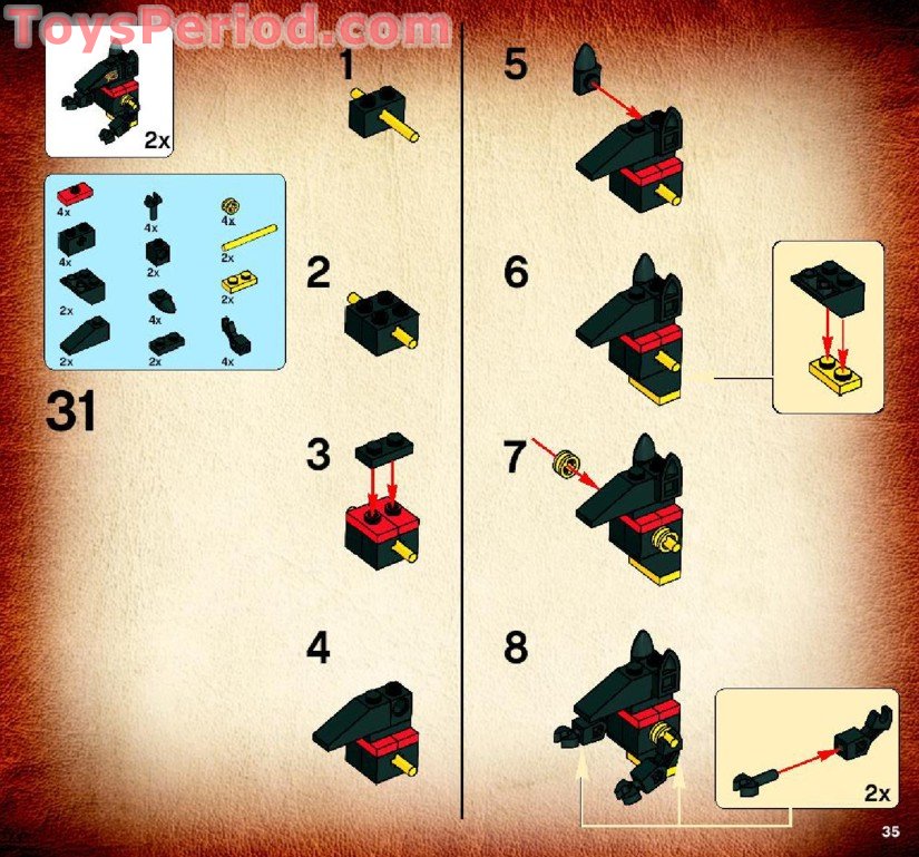 LEGO 7621 Indiana Jones and the Lost Tomb Instructions and Parts List