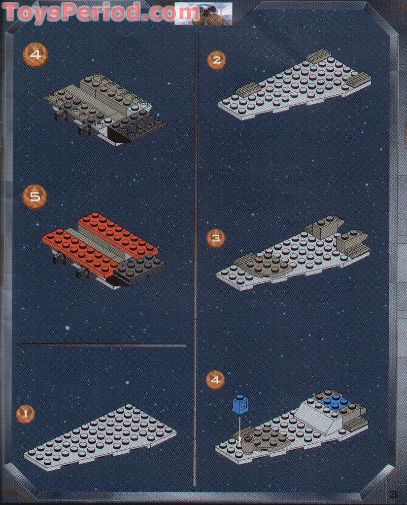 LEGO 7180 B-Wing at Rebel Control Center Instructions and Parts List
