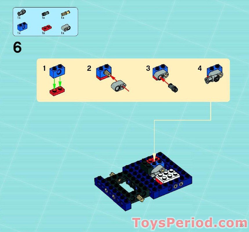 LEGO 8634 Mission 5: Turbocar Chase Instructions and Parts List