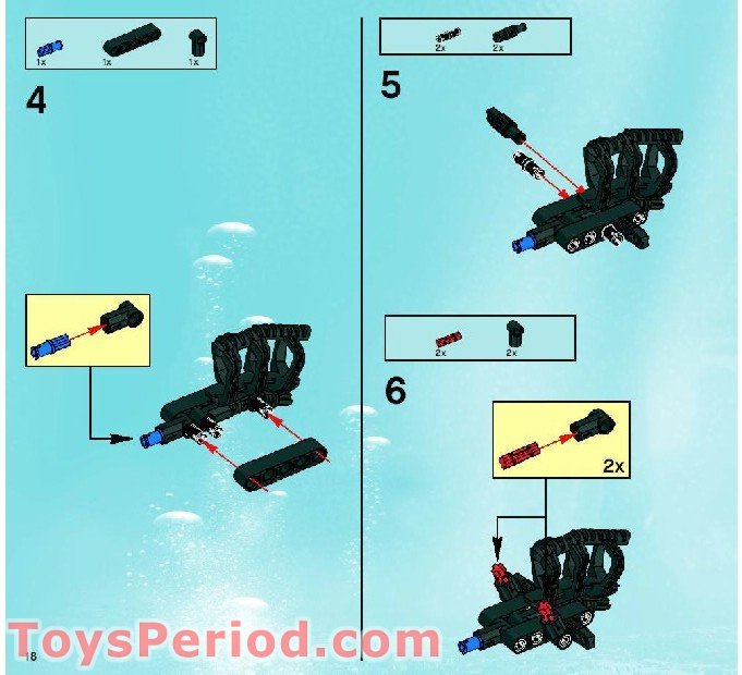 LEGO 8926 Toa Undersea Attack Instructions and Parts List