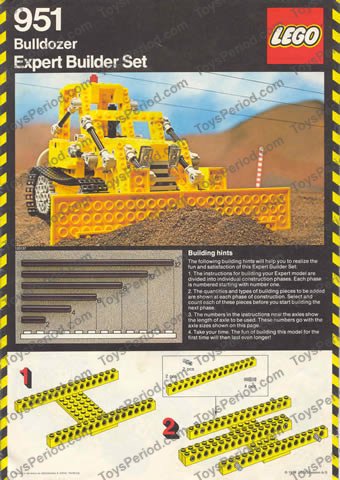 LEGO 951-1 Bulldozer Instructions and Parts List