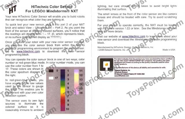 LEGO MS1038 Color Sensor for Mindstorms NXT Set Parts List