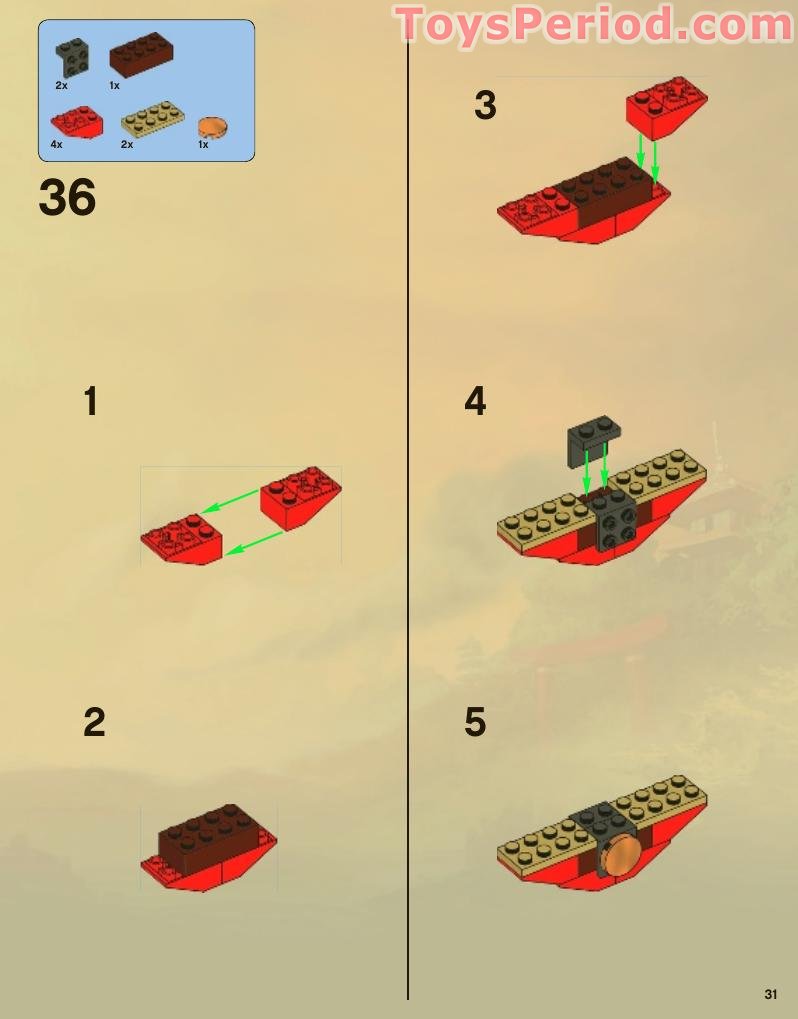 LEGO 2507 Fire Temple Instructions and Parts List